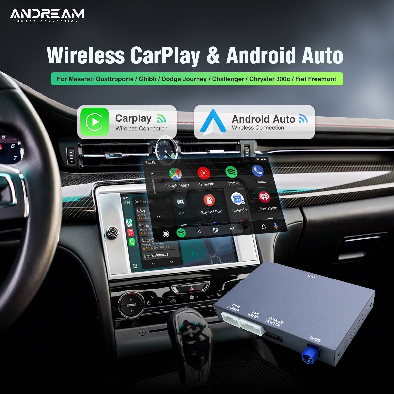 Wireless CarPlay Android Auto Module for Dodge/Maserati Quattroporte C ...