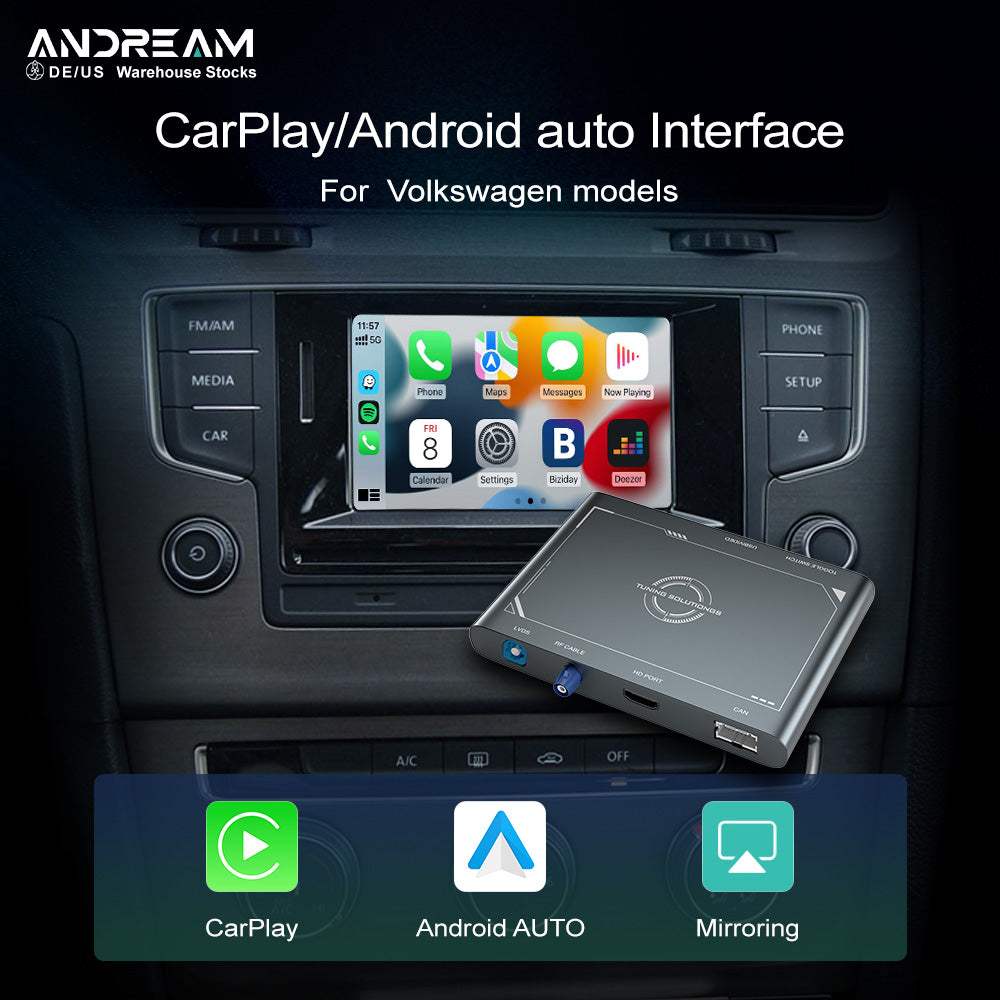 Andream Wireless CarPlay Android Auto MMI Retrofit Module For VW Golf ...